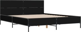 Rám postele černý 140 x 190 cm kompozitní dřevo a kov 3280032