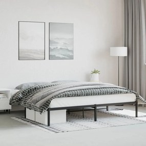 Kovový rám postele černý 200 x 200 cm