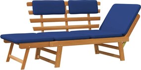 Zahradní lavice s poduškami 2-v-1 190 cm masivní akáciové dřevo 312120
