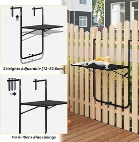 Skládací závěsný stolek, malý pomocný stolek na balkon