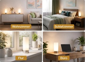 Monzana Sada 2 dotykových lamp Lumo – bílá, 3 úrovně jasu