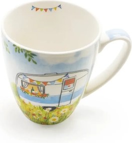 Porcelánový hrnek Prázdniny v karavanu, 350 ml – retro karavan, hrnek pro cestovatele a karavanisty