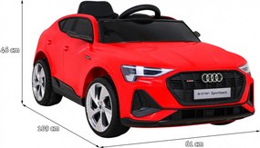 Ramiz Audi E-Tron Sportback pro děti červené + na dálkové ovládání + pohon 4x4 + pomalý start + rádio MP3 + LED