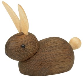 Lucie Kaas Dřevěná figurka Rabbit Pointy Ears - small, hnědá barva, dřevo