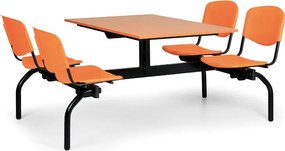 Euroseat Jídelní set 1930 x 1200 mm - deska třešeň, oranžová sedadla