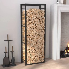 Stojan na palivové dřevo matný černý 50x28x132 cm ocel Černý 350306