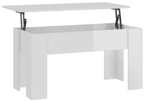 Konferenční stolek lesklý bílý 101x49x52 cm kompozitní dřevo - Default Title