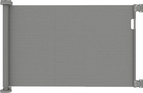 Schodišťová branka Výsuvná 0-136 cm 87 cm vysoká Dveřní bezpečnostní branka pro domácí zvířata 142 x 10 x 87 cm Šedá barva