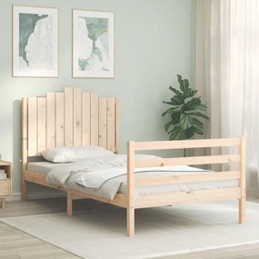 vidaXL Rám postele s čelem 100 x 200 cm masivní dřevo [3194175] Barva: Přírodní