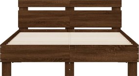 Rám postele s čelem hnědý dub 135 x 190 cm kompozitní dřevo 3207447
