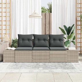 Set pohovek 3 ks Světle šedá polyratan 3346922