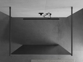 Mexen Kioto, sprchová zástěna Walk-In 120 x 200 cm, 8mm sklo vzor zrcadlo, grafitový profil, 800-120-002-66-50
