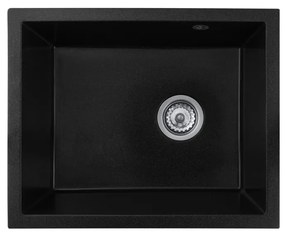 Gamma Decor 5040, 1-komorový granitový dřez 560x460x180 mm, černá skvrnitá, GMA-ZLE000081