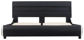 Petromila Rám postele s LED světlem černý umělá kůže 160 x 200 cm