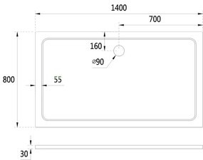 Olsen Spa Venets 140 x 80 x 3 cm VANKOBD8014 sprchová vanička
