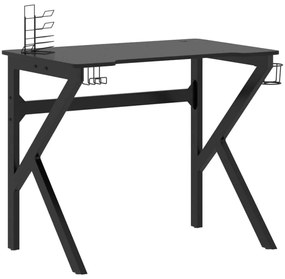 Petromila Herní stůl s nohami ve tvaru K černý 90 x 60 x 75 cm
