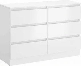 HOMCOM komoda 6 zásuvek pro ložnici a obývací pokoj, 100 x 35 x 69 cm