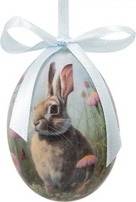 12ks dekorace závěsné vajíčko s králíčky Spring Egg - Ø 4*5 cm