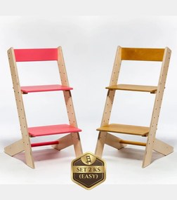 Lucas Wood Style - rostoucí židle EASY LINE zvýhodněný set 2 ks -  růžová + buk