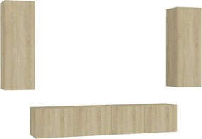 4dílný set TV skříněk dub sonoma kompozitní dřevo 3078959