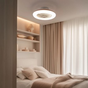 Stropní ventilátor bílý 55,5 cm vč. LED stmívatelný s dálkovým ovládáním - Clima