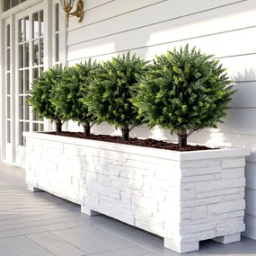 Costway Sada 2 umělých rostlin se zemním klasem 70 cm Umělý cypřiš vyrobený z PE