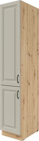 STILO ac | vysoká skříňka 40 DK-210 2F potravinová s policemi | 40 cm | UNI dvířka | artisan/světle šedá