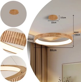Brilagi - LED Lustr na lanku FALCON WOOD MODERN LED/60W/230V pr. 80 cm dřevo