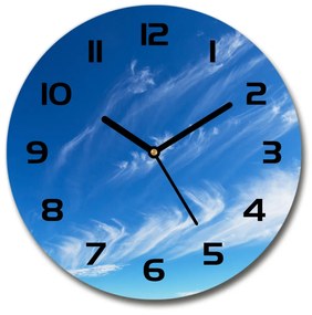 Wallmuralia Skleněné hodiny kulaté Modrné nebe fi 30 cm