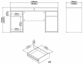 Psací stůl Felix LUX, hikora jackson