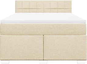 Box spring postel s matrací krémová 140x190 cm textil 3288188
