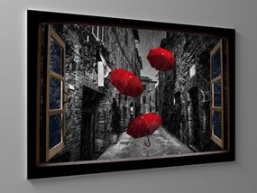 Liox Červené deštníky obraz Rozměr: 120 x 80 cm