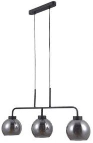 Italux pnd-28028-3 závěsné stropní svítidlo poggi 3x40w | e27 -matná černá, kouřová