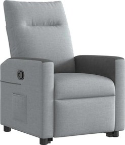Zvedací polohovací křeslo světle šedé textil 3324052