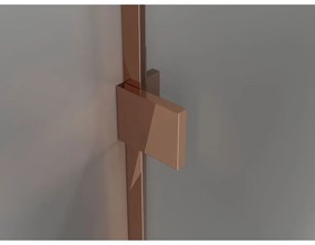 Mexen Lunar T, sklápěcí sprchový kout levý 110 x 110 cm, 8mm čiré sklo, profil růžové zlato, 834T-110-110-60-00-L