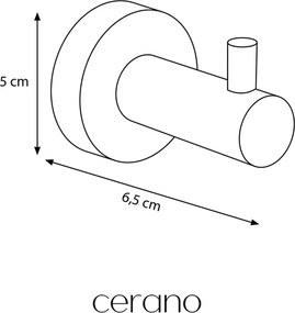 CERANO - Nástěnný věšák na ručníky Lineo - černá matná, CER-CER-479527
