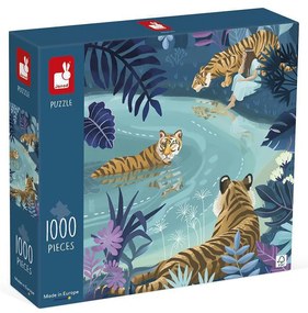 Janod Art puzzle Tygři při úplňku měsíce 1000 ks