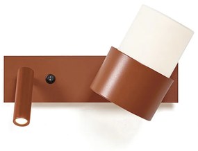 Moderní nástěnná lampička ke čtení Kan Wall Reader Horizontal Barva svítidla: Terracotta, Dekor: Cotonet bílý