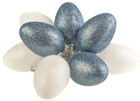 LED světelný řetěz Eggs1, 1,6 m, šedá/bílá