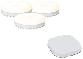 Sada 3 chytrých stmívatelných LED žárovek GX53 9W 806LM 2700K-6500K včetně Zigbee Smart Hub