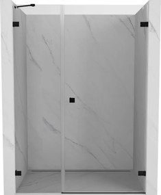 Mexen Lunar-B, pravé otočné sprchové dveře 120 cm, čiré sklo, černý profil, 832S-120-050-70-00-P