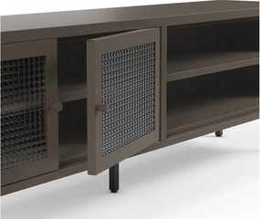 Šedý kovový TV stolek 160x50x35 cm Layna – Marckeric