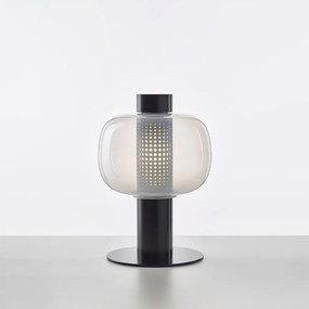 Venkovní difuzní lampa v japonském stylu Bonbori Outdoor Dekor: Černá matná noha / Opalínové sklo, Rozměr: ø 280 x 403 mm