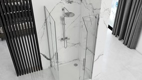 Rea Molier Double, sprchová kabina 90(dveře) x 80(dveře) x 190 cm, 6mm čiré sklo, chromový profil, 50202