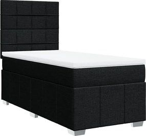 Box spring postel s matrací černá 100 x 200 cm textil 3293881