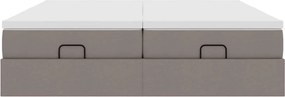 Osmanský rám postele s matrací taupe 160x200cm textil 3311238