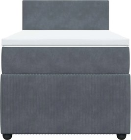 Box spring postel s matrací tmavě šedá 100x200 cm samet 3289957