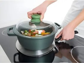 Risoli DR GREEN zelená / Hrnec / 24 cm / 3,5 l / skleněná poklice / ne
