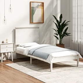 vidaXL Rám postele masivní dřevo 75 x 190 cm Small Single [3104766] Barva: Bílá