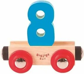 Bigjigs Rail vagónek dřevěné vláčkodráhy - Číslo 8 / od 3 let